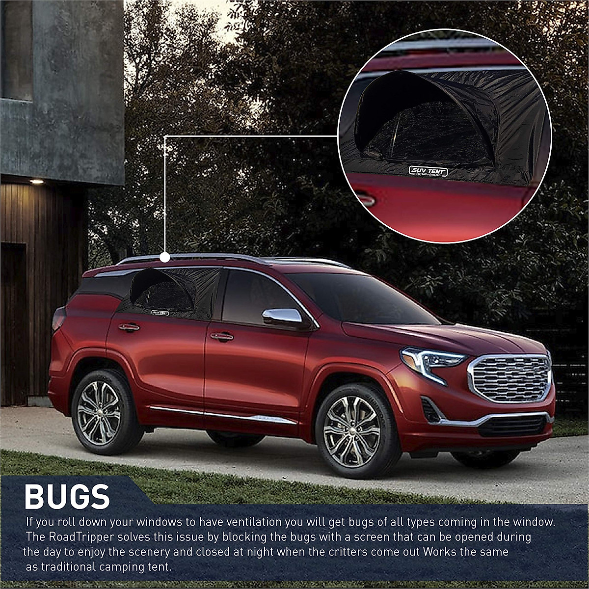 SUV Tent Car Camping Tent Tent Works as Vent, Bug Guard and Sun Screen Canopy - Great Car Camping Accessory