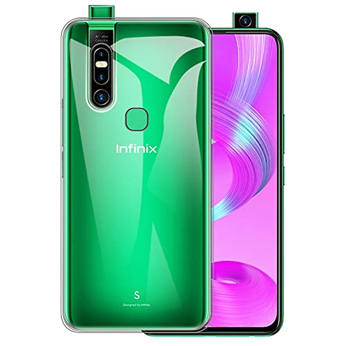 Shantime Infinix S5 Pro X660 Case + Universal Mobile Phone Lanyards, Neck/Crossbody Soft Strap Silicone TPU Cover Bumper Shell for Infinix S5 Pro X660 (6.53”)