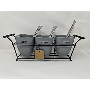 Signature Housewares 07592 Utensil Holders, Medium, Gray