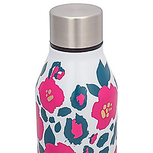 Mary Square Wild Posy Pink Spot 17 Ounce Stainless Steel Metal Sports Water Bottle