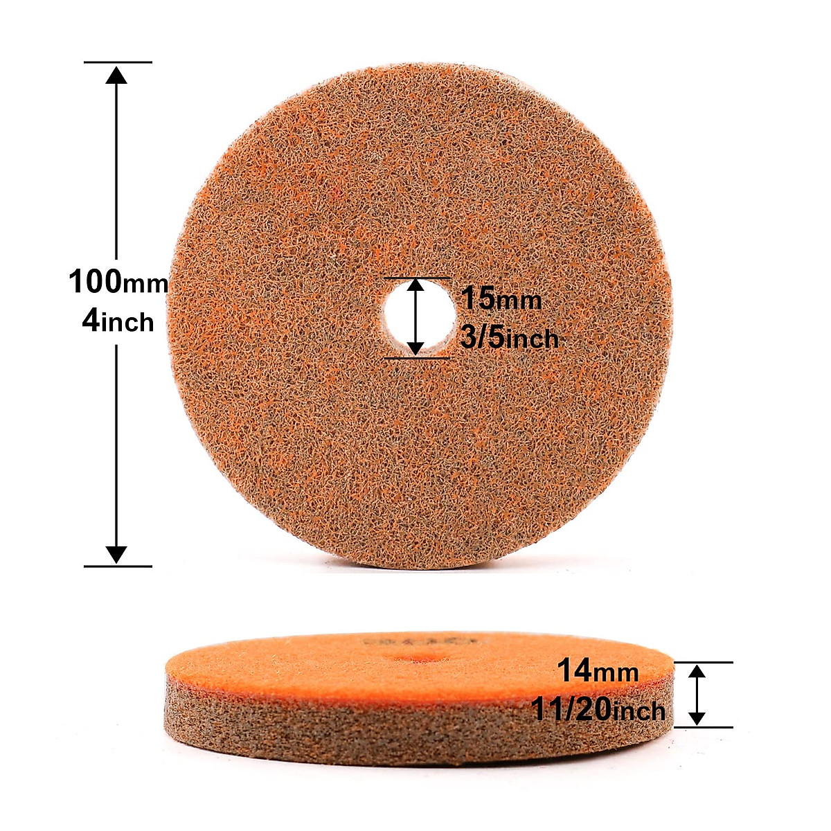 HOMESOM 4 Inch Polishing Pads for Polishing Wet Using Stone Buff Granite Marble Polishing Pads 7pcs/Set