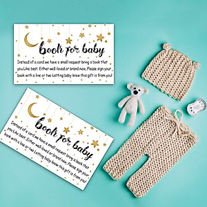 Books for Baby Shower Request Cards (50 Pack), Baby Shower Invitation Inserts.