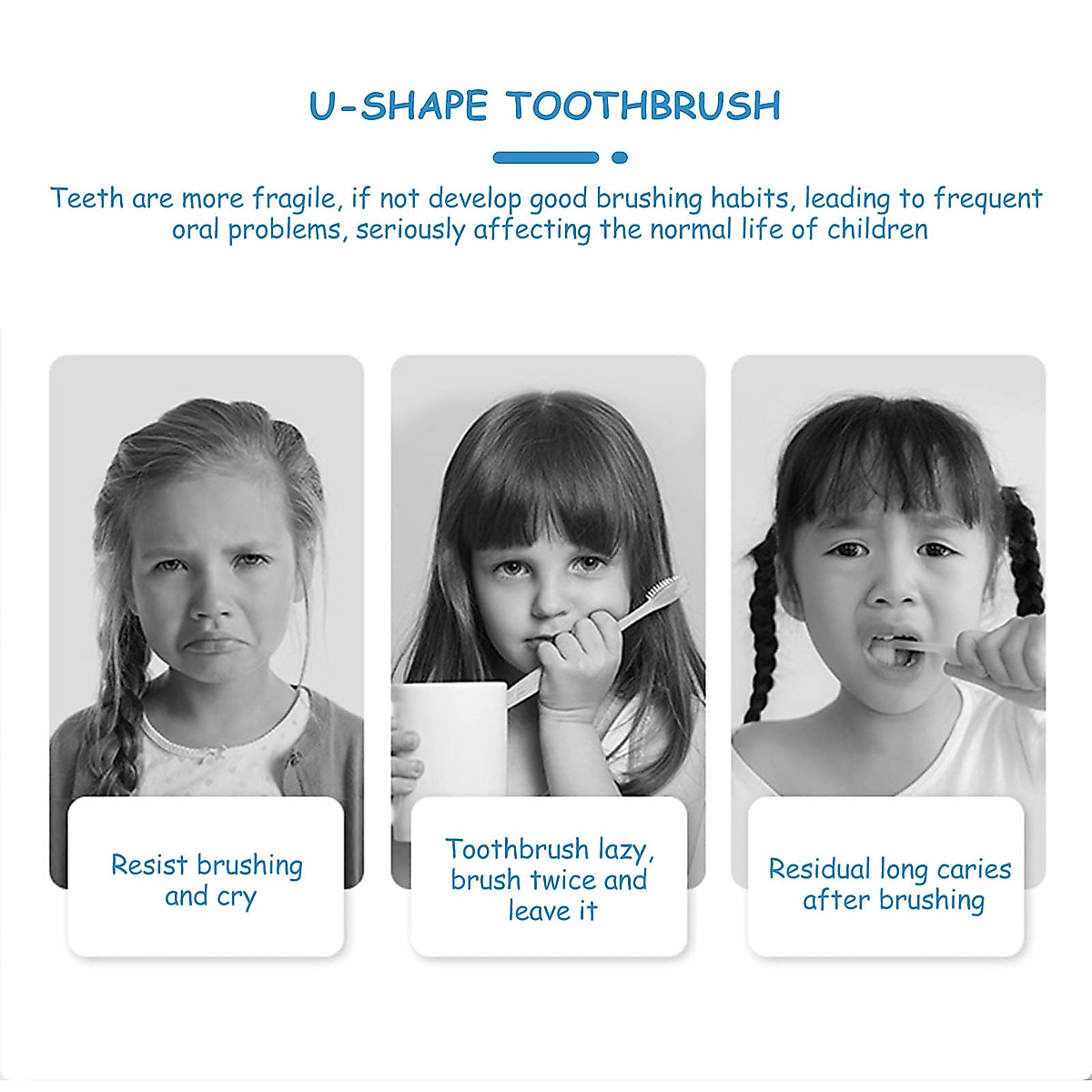 DOITOOL Healeved 1Pc U-Shape Toothbrush, Manual Toothbrush, Kids Toothbrush Teeth Cleaning Tool, U-Shaped Toothbrush for Kids