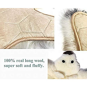 Gracefur Australia Sheepskin Rug Super Soft Cuddly Bear Design Area Rug for Children's Room and Living Room Decorative Carpet Single Pelt (White Bear Rug)