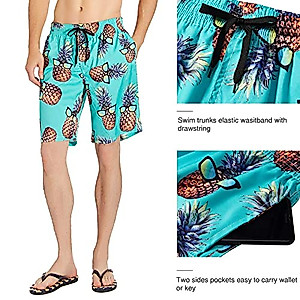 feprena 50th Birthday Mens Swim Trunks,50 Cool Fun Style Happy,Quick Dry Swim Shorts with Mesh Lining Funny Swimwear Bathing Suits,Red Black White (L)