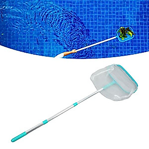 CHICIRIS Swimming Pool Leaf Skimmer, Pool Skimmer Net, Swimming Pool Net Plastic Fine Mesh Efficient Cleaning Leaf Rake with Telescopic Rod for Garden