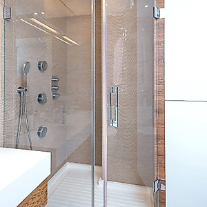 Tondiamo 2 Roll Shower Door Side Seal Strip 196.8 Inch Glass Frameless PVC Bulb Shower Door Bottom Adhesive Seal for Gap Shower Edge Trim Gasket Door Sweep