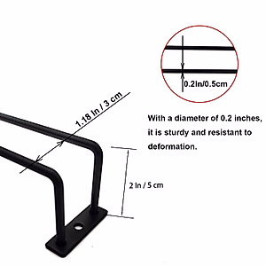 RedDreamer 14-Inch Black Wine Glass Rack, Under Cabinet Wine Glass Holder Stainless Steel Stemware Rack - Hanging Stemware Holder for Cabinet Kitchen Bar, Set of 4