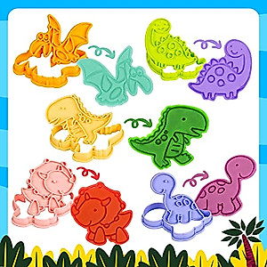 COVTOY Dinosaur Playdough Tool Kit for Toddlers 3 4 5 Year Old Boys Girls, Art & Craft Kit DIY Toy Set Make Your Own Play Dough, Dinosaur Toys for Kids 3-5 (24 Pcs Playdough Bulk Pack)