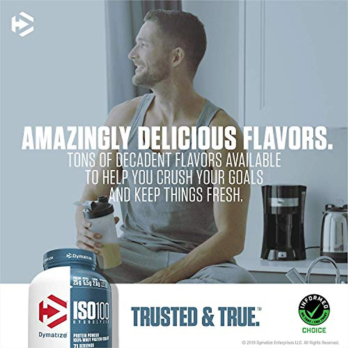 Dymatize ISO100 Hydrolyzed Protein Powder, 100% Whey Isolate Protein, 25g of Protein, 5.5g BCAAs, Gluten Free, Fast Absorbing, Easy Digesting, Strawberry, 5 Pound