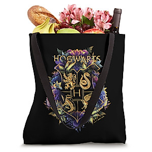 Harry Potter Hogwarts Floral Shield Crest Logo Tote Bag