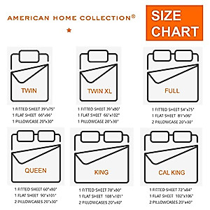 American Home Collection Deluxe 4 Piece Bed Sheets Set Deep Pocket Extra Soft Microfiber Wrinkle Free Sheets Easy Care (California King, Snorkel Blue)
