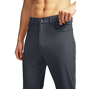 G Gradual Men's Stretch Golf Pants with 6 Pockets Slim Fit Dress Pants for Men Travel Casual Work (Dark Grey, XL)