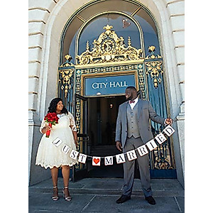 Honbay Just Married Wedding Banner Wedding Decorations Romantic Wedding Photo Props