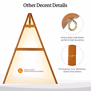 VINGLI Heavy Duty 660 LBS Wooden Swing Frame with Extra Bottom Connection Board, Upgraded A-Frame Porch Swing Bench Stand for Indoor & Outdoor