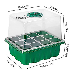 Giixer 5 Packs Seed Starter Kit with LED Grow Light - 60 Cells Seed Starting Tray, Humidity Dome for Seed Growing Germinating, Indoor Garden Seedling Starting, Cutting Clone & Plant Propagation Kit