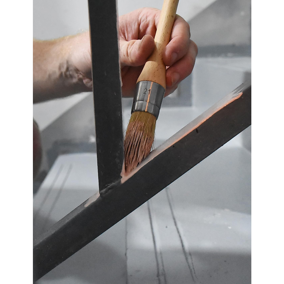 ROLLINGDOG Trim Paint Brush-3PC Trim Brush Set,Small Paint Brush, Edge Painting Tool for Windows, Walls,Doors(15mm,18mm,21mm)