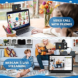 Digital Camera, Mini Kids Camera Autofocus FHD 1080P 48MP 16X Zoom LCD Screen with 32GB TF Card 2 Batteries & Charger Compact Portable Camera for Teen