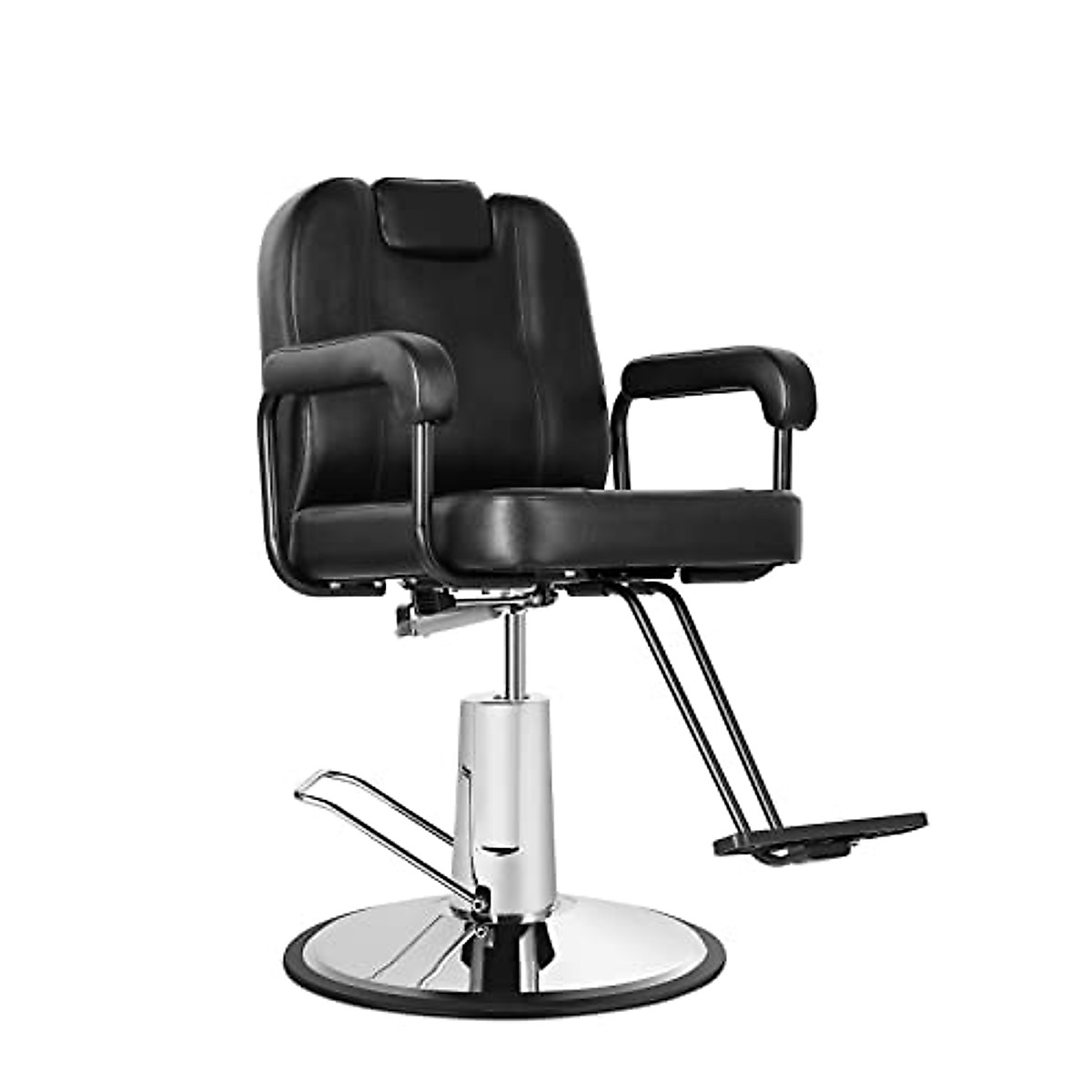 Beautymega Black Hydraulic Pump Styling Chair 360 Degrees Swivel Barber Chair Salon Spa Reclining Beauty Chair
