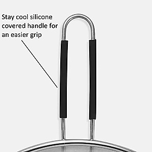 ExcelSteel Durable Easy to Use Kitchenware Oil Guard Splatter Screen, 13", Black