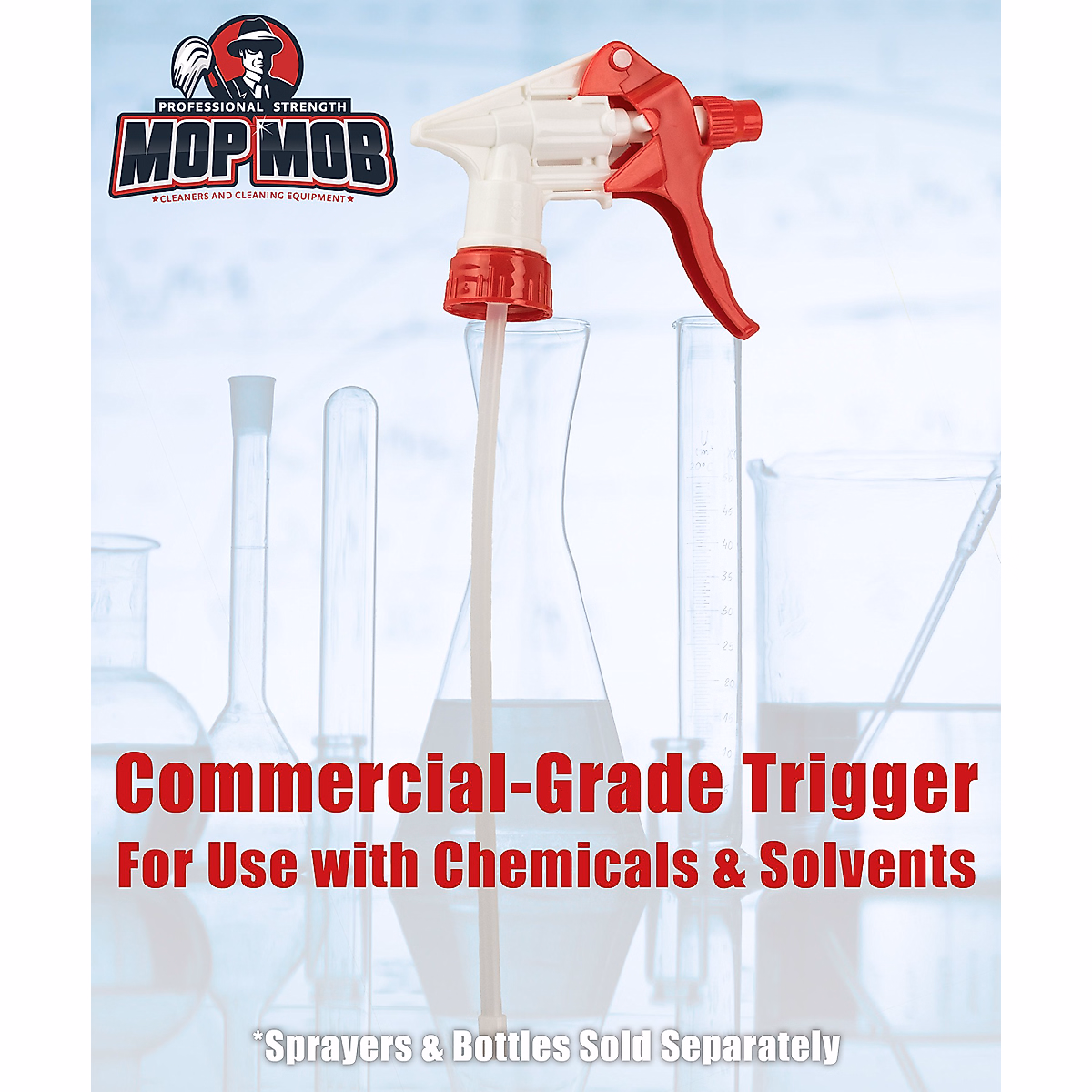 Leak-Free No-Clog Chemical Resistant Spray Head 5 Pk. Bottles NOT Included. Pro-Grade Trigger and Nozzle for Auto/Car Detailing, Window Cleaning and Janitorial Supply. Sprayer Fits 24oz Bottle