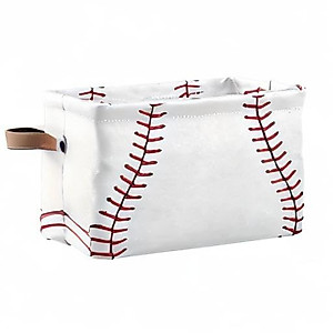 Storage Basket Cube Baseball Laces Large Collapsible Toys Storage Box Bin Laundry Organizer for Closet Shelf Nursery Kids Bedroom,15x11x9.5 in,1 Pack