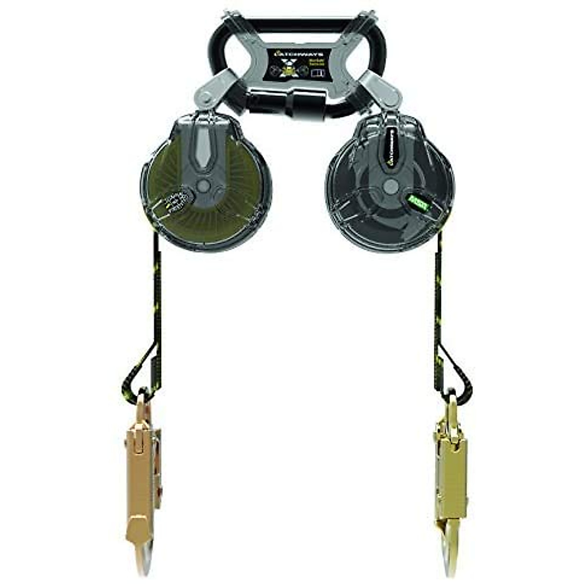 MSA 63111-00C V-TEC Mini Personal Fall Limiter - 6' (1.8m), Twin-Leg, Aluminum Swivel Carabiners (2) Anchorage Connection, Twin-Link Connector Harness Connection, Retractable Web Lanyard
