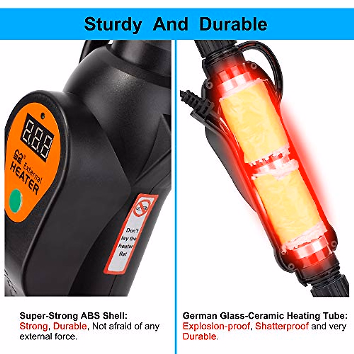 DaToo Aquarium External Heater in-Line Fish Tank External Heater 300W for Canister Filter