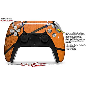 WraptorSkinz Skin Wrap compatible with Sony PS5 DualSense Controller Basketball (CONTROLLER NOT INCLUDED)