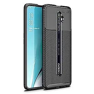 LUSHENG Case for Oppo Reno 2 Z, High-End Business Phone Case Shockproof 3D Feel Compatible with Oppo Reno 2 Z - Black