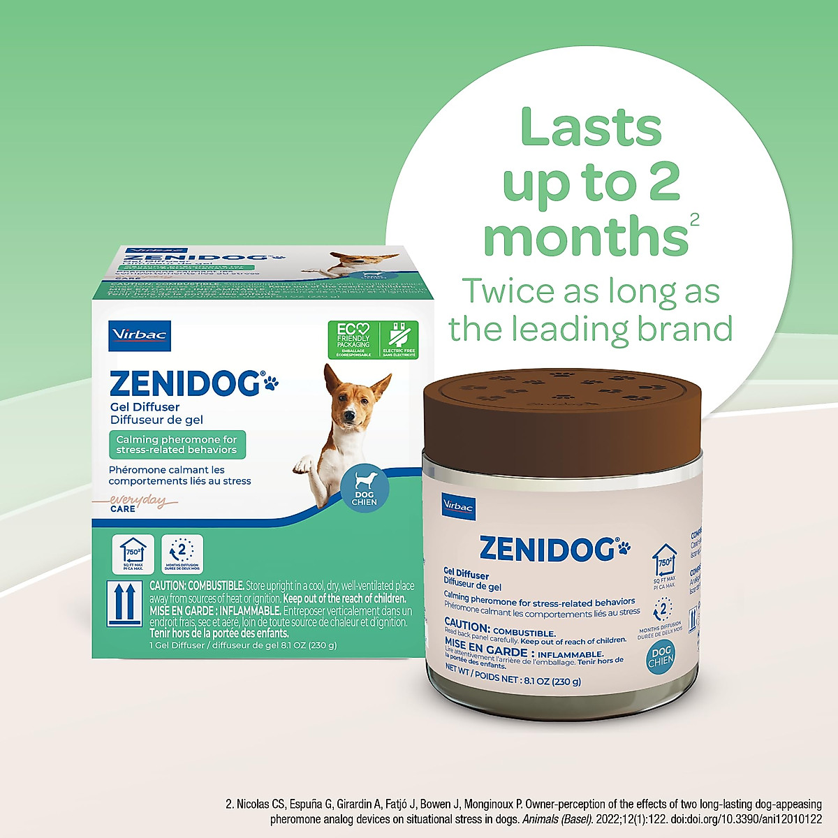 Virbac ZENIDOG Gel Diffuser - Dog Calming Pheromones for Stress Relief, No Electricity Required & Lasts up to 2 Months, Dog Calming Diffuser