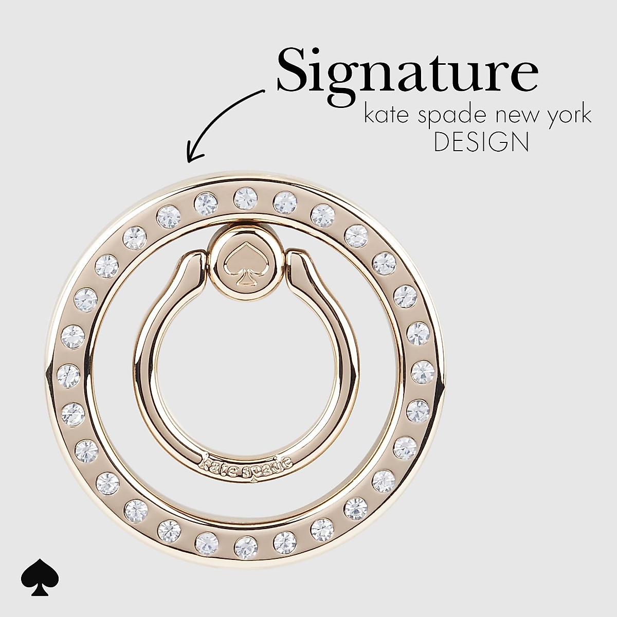 kate spade new york Magnetic Phone Ring Grip with Stand - Removable and Collapsible - Set in Stone