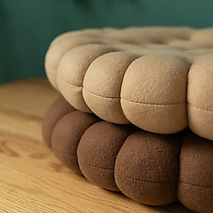 vctops Round Super Soft Comfy Seat Cushion Biscuit Shaped Chair Pad Tatami Floor Cushion for Yoga Living Room Balcony Office (Beige, 20"x20")