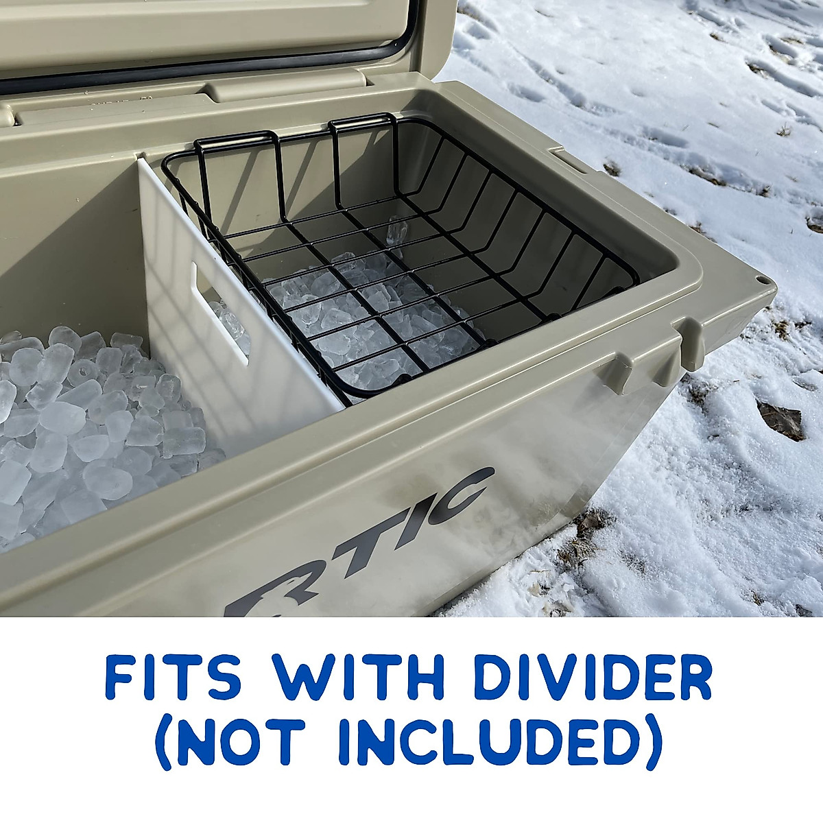 Cooler Basket for RTIC 65 Qt - Dry Goods Wire Rack for 65 Qt RTIC Cooler - Compatible with RTIC Dividers, Inserts, Straps, Tie Down Kits, Locks, and Other RTIC Cooler Accessories