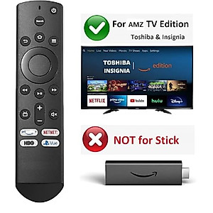 Replacement TV Remote for Insignia or Toshiba Smart TV Edition 49LF421U19 50LF621U19 55LF621U19 TF-43A810U21 NS-24DF310NA21 NS-39DF310NA21 NS-39DF510NA19 NS-43DF710NA19 [No Voice Search]