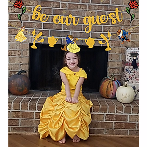 Beauty and the Beast Banner, Be Our Guest Birthday Decorations Birthday Bachelorette Engagement Bridal Shower Baby Shower Birthday Party Beauty and the Beast Banner Party Supplies