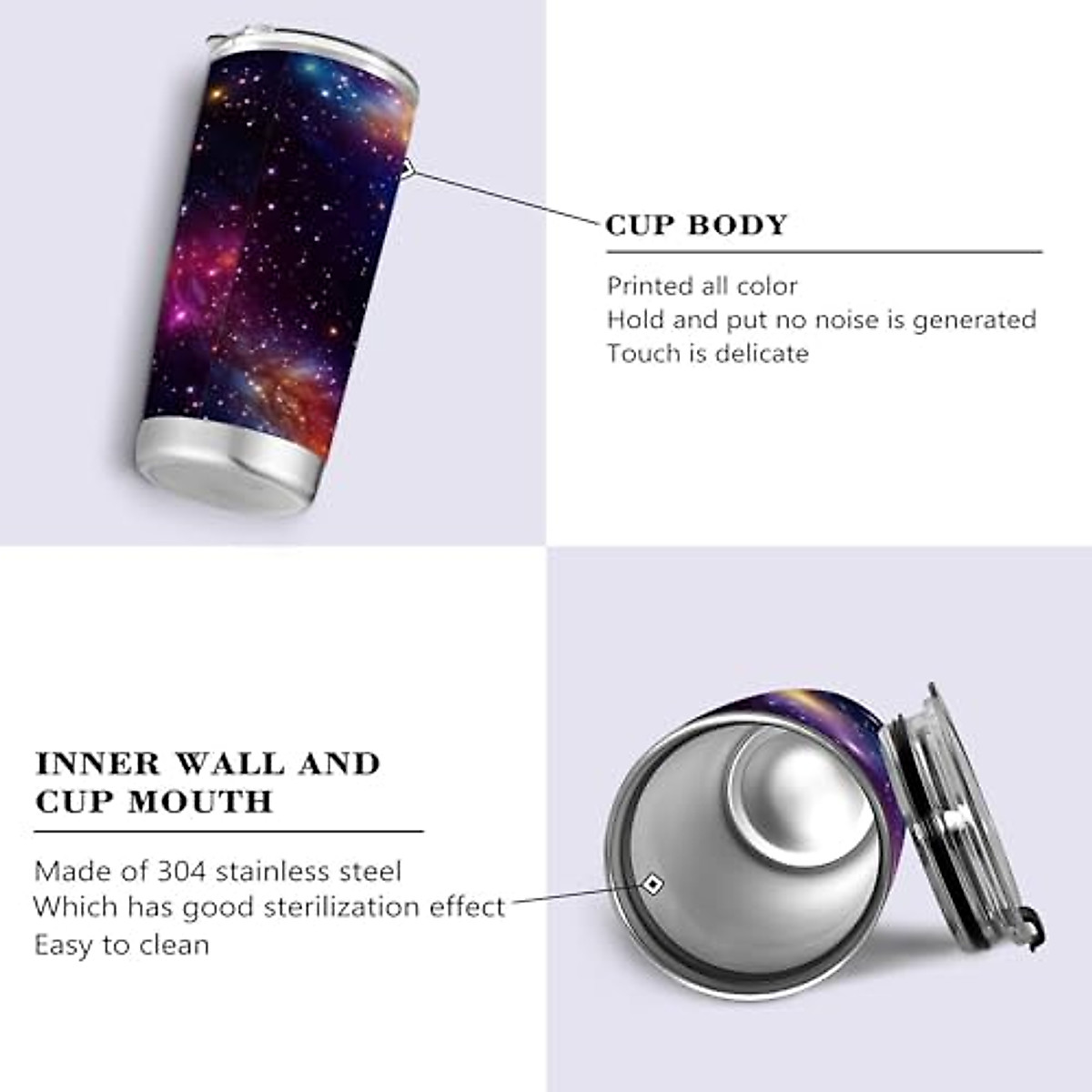 Wassud Colorful Starry Sky 20 oz Tumbler with Lid and Straw Stainless Steel Double Wall Vacuum Tumblers Insulated Travel Coffee Mug for Cold and Hot Drinks