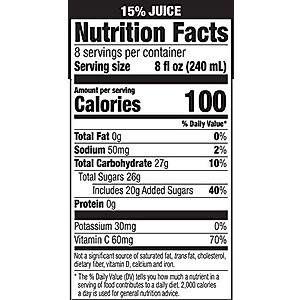 Amazon Brand - Happy Belly Grape Cranberry Juice Cocktail, 64 Fl Oz Bottle