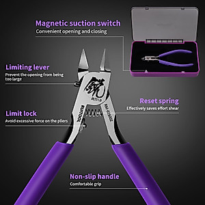 RUITOOL Model Nippers,Gundam Model Tools for Beginners to Repair and Fix Plastic Models, Ultra-thin Single-edged Non-slip Grip,4.7 Inch Sharp Cutters for Gunpla Model Building