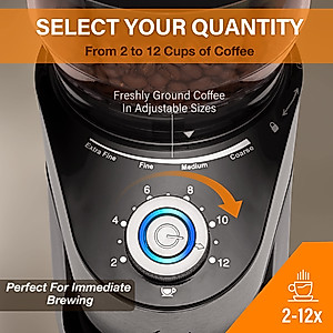 Asani Electric Coffee Grinder, Conical Burr Mill for Mess-Free Use, 35 Settings for Espresso, French Press, Pour Over & Drip Brewing