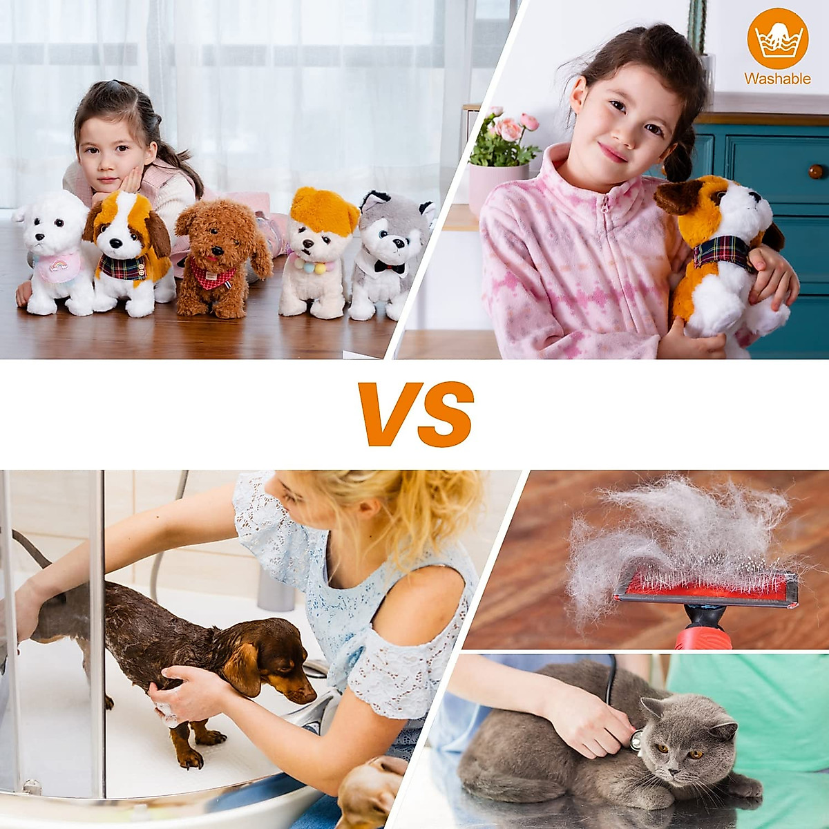 Remote Control Electronic Plush Puppy Toy Pet for Girls Kids Interactive Toys, Walks, Barks, Shake Tail, Pretend Dress Up Realistic Stuffed Animal Dog for 3 4 5+ Years Old Best Gift(Teddy)