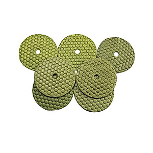 Konfor Diamond Polishing Pads 4 inch Dry/Wet 7 Piece Set for Granite Travertine Concrete Quartz Terrazzo Engineered Stone Countertops