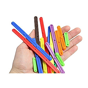 Curious Minds Busy Bags Geometry Snap Together Sticks with Compass and Activity Guides - Common Core Math Manipulative - Hands on Learning Math for Elementary Students