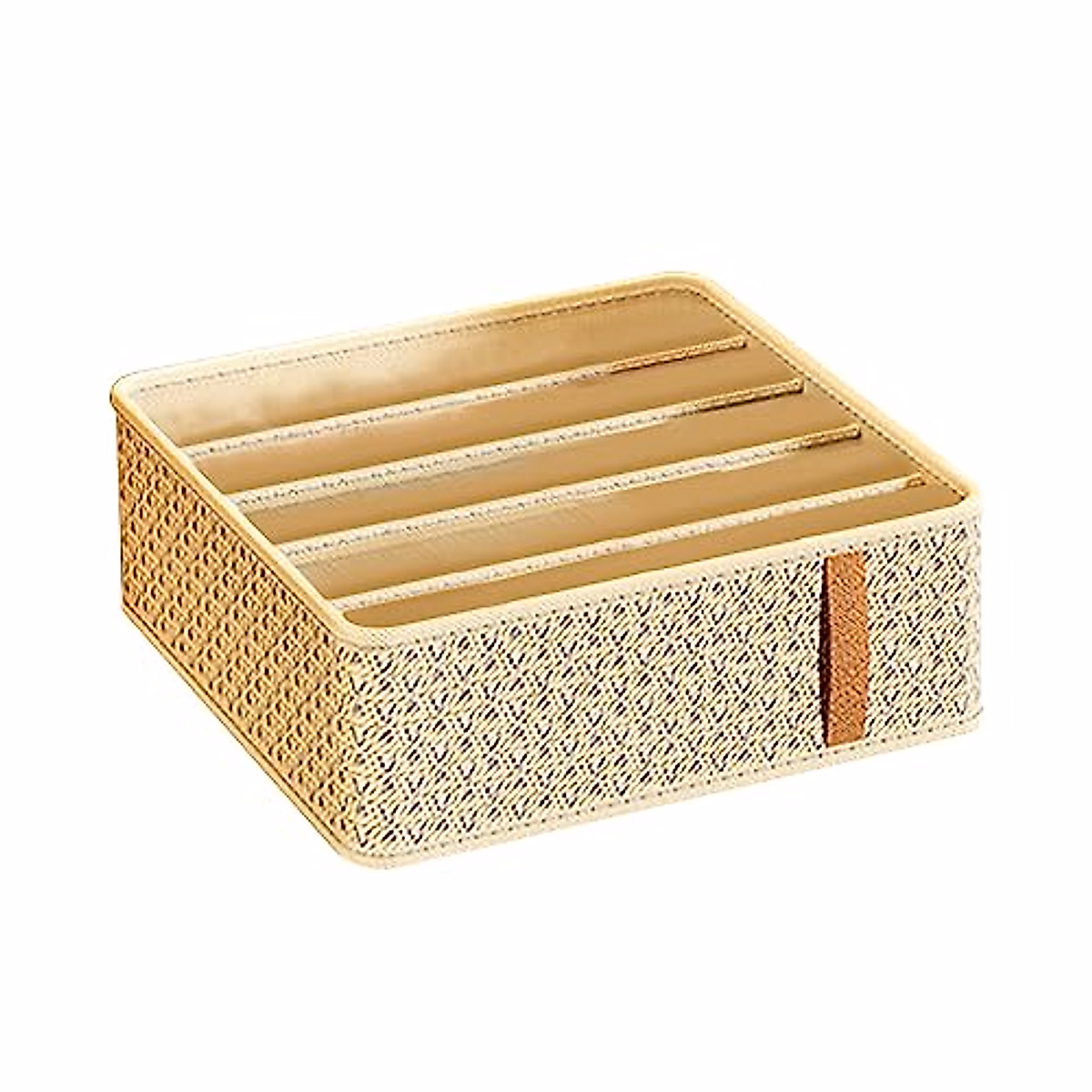 verrio Sock Underwear Organizer Drawer Dividers, Sock Underwear Drawer Organizer Bins, Closet Cabinet Organizer Underwear Storage Boxes for Storing Socks, Undies and Baby Clothes (Beige-M)