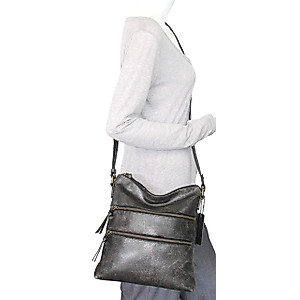 Zuri Leather Crossbody Bag (Grey)