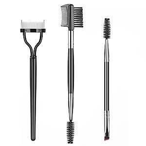 SWEET VIEW Eyebrow Brush Eyelash Separator Brow Comb & Lash Spoolie Professional Eye Makeup Tools (3 Pieces Set)