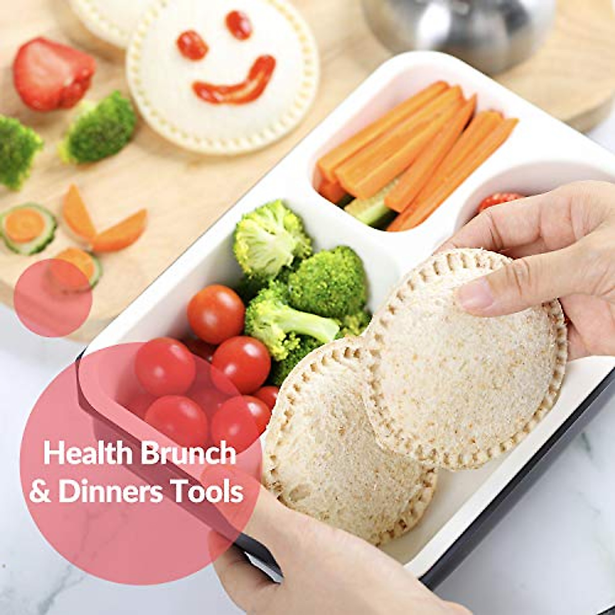 Sandwich Cutter and Sealer for Kids Uncrustables Maker, Food-Grade 304 Stainless Steel DIY Sandwich Decruster Bento Box Lunch Sandwich Cutter for Kids, Boys and Girls Back to School