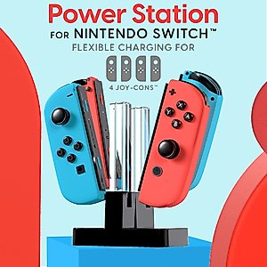TALK WORKS Charging Dock Station Compatible with Nintendo Switch Joy-Con + OLED - Charger Base, Remote Accessories Docking Station for 4 Controllers