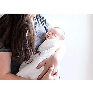 Cotton Organics Muslin Swaddle Blanket, Extra Soft and Hypoallergenic Organic Cotton, Gift Box (Blue)