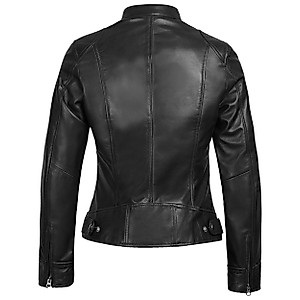 Decrum Womens Leather Jacket - Leather Jackets for Women | [1313764] Ddge Black, L